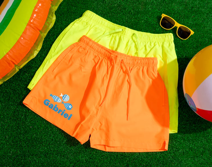 Neon swimming trunks "Marine Animals" - Made In Gift