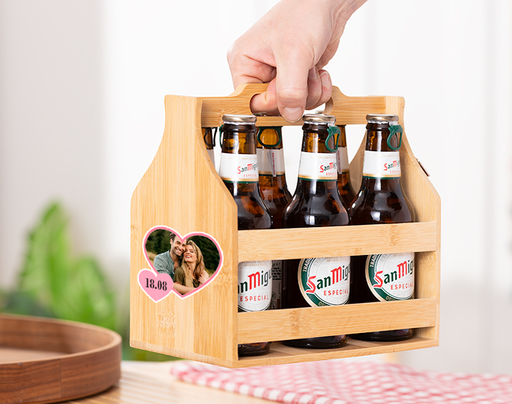 Wooden beer box "Romantic" - Made In Gift