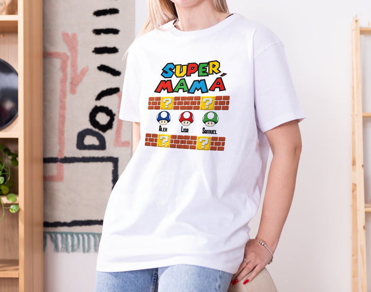 Camiseta personalizada "Supermamá Mario Bros" - Regalo Original