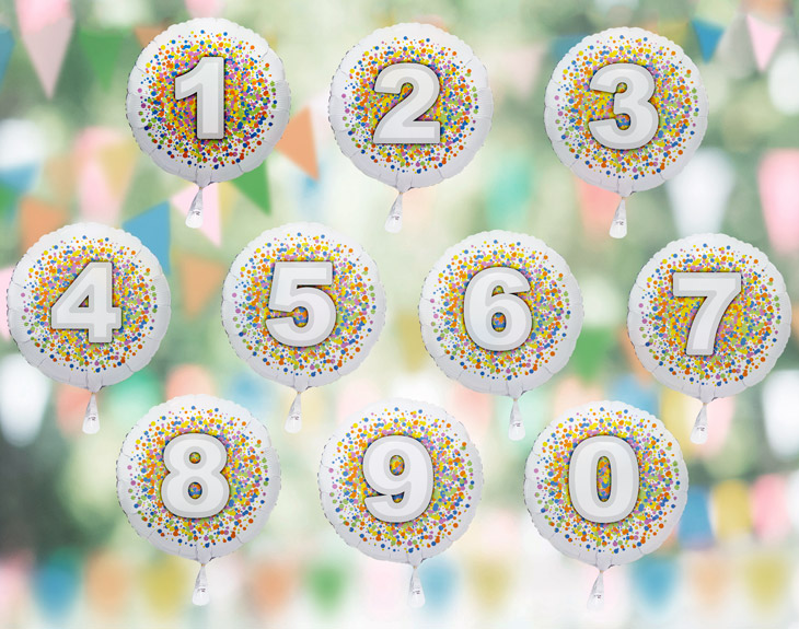 Balloon "Confetti numbers"- MadeinGift