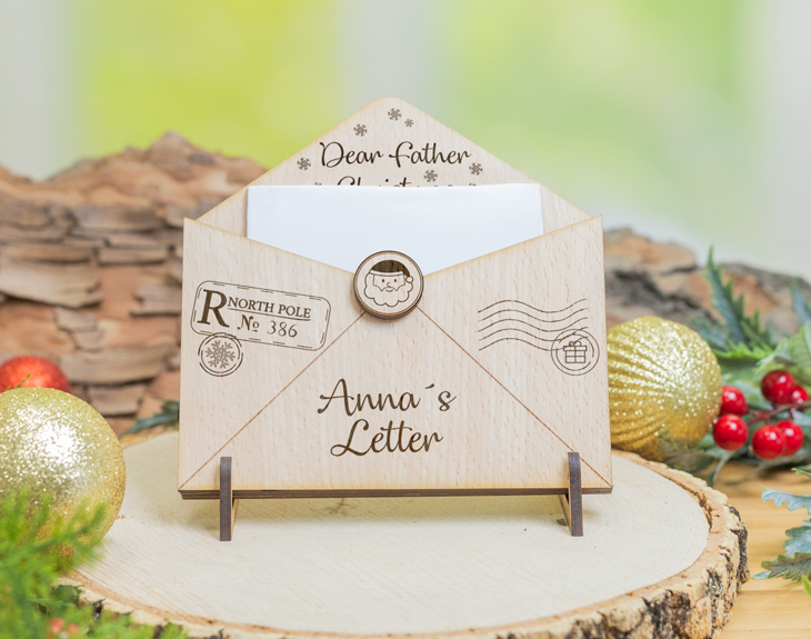 Wooden envelope "Dear Father Christmas" - Made In Gift