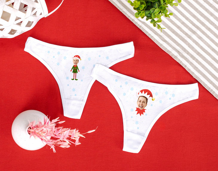 Personalised thongs set "Christmas elf" - Made In Gift