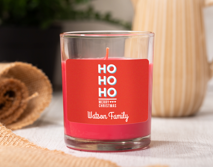 Customised candle in a glass "Ho ho ho" - Made In Gift